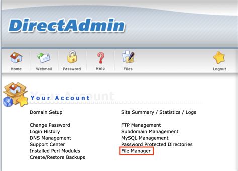 Uitleg Over De Directadmin Filemanager Just Host