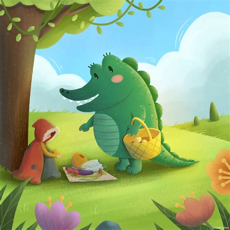 买菜的小鳄鱼绘本设计设计作品 设计人才灵活用工 设计dna