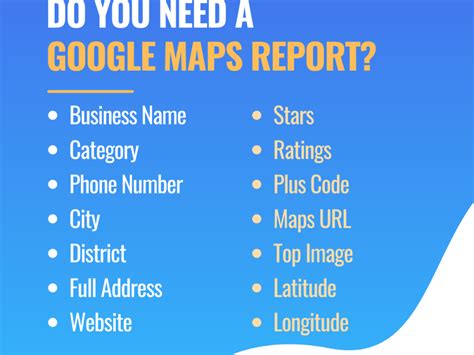 Detailed Google Maps Reports As You Want To Filter Outputs CSV Excel Etc Upwork