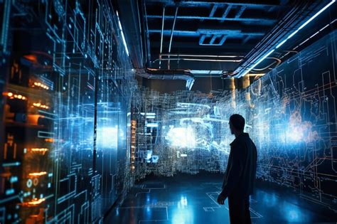 Premium Photo A Focused Businessman Examining A Sophisticated Big Data Analytics Visualization