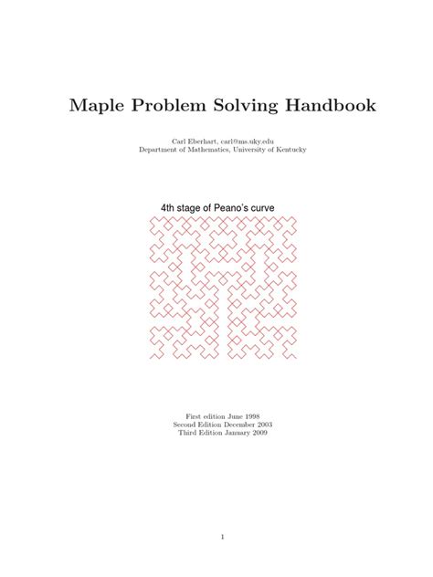 Maple Handbook 2009 Pdf Function Mathematics Area