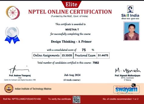 Nivetha T On Linkedin Designthinking Nptel Innovation Userexperience Continuouslearning