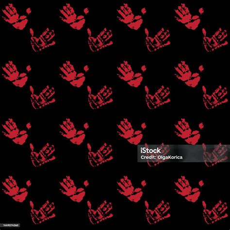 어두운 배경에 손바닥 인쇄 열린 인간의 손바닥 우정과 협력의 상징 원활한 패턴 그래픽 프린트에 대한 스톡 벡터 아트 및 기타 이미지 그래픽 프린트 누른 자국 다중