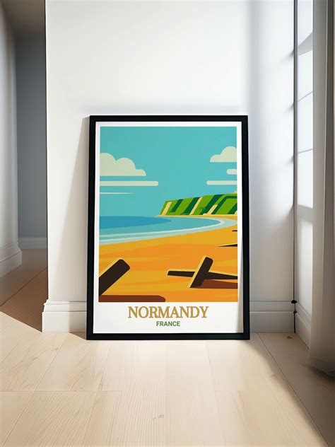 Normandy Travel Poster Omaha Beach Posters And Ts Omaha Beach