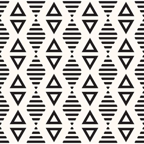 Premium Vector Vector Geometric Seamless Monochrome Pattern