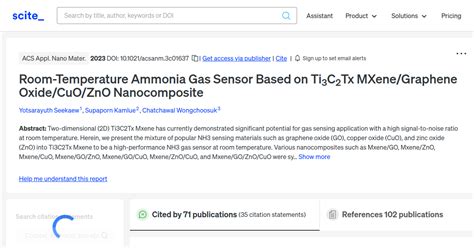 Room Temperature Ammonia Gas Sensor Based On Ti 3 C 2 Tx Mxenegraphene