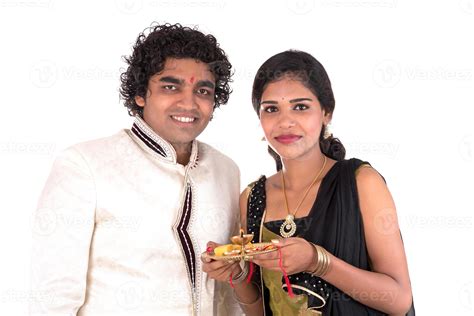Indian Brother And Sister Enjoying And Celebrating Raksha Bandhan