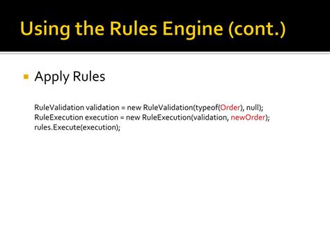 Ppt Using The Workflow Foundation Rule Engine Without Using Workflow Foundation Powerpoint