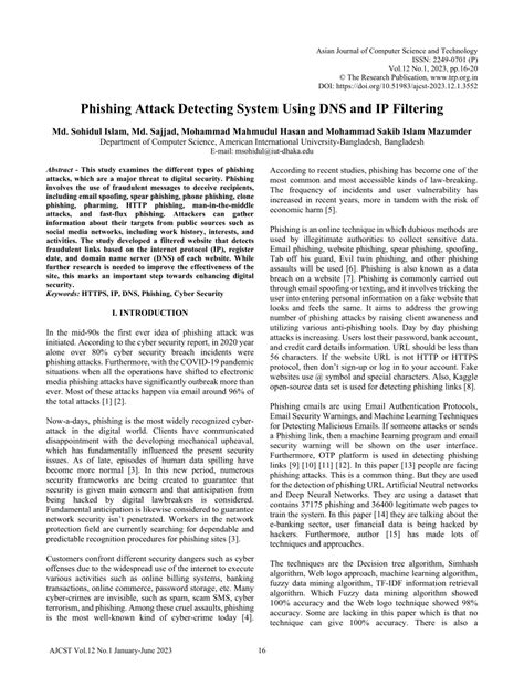 Pdf Phishing Attack Detecting System Using Dns And Ip Filtering