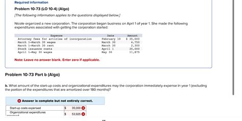 Solved Required Information Problem 10 73 Lo 10 4 Algo
