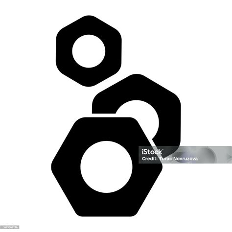 나사 단단한 아이콘 자동차 부품 개념 흰색 배경에 나사 너트 기호 문자 모양 스타일의 모바일 개념 웹 디자인의 너트 아이콘 벡터