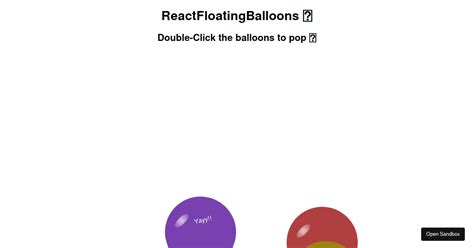 React Floating Balloons Hangontop Example Codesandbox