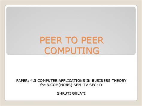 Peer To Peer Computing Paper 4 3 Computer