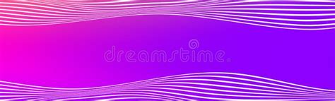 Abstract White Wave Lines On Pink Purple Gradient Background Wide Banner With Curve Liquid