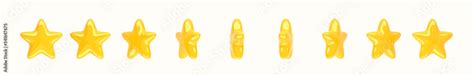 3d Golden Star Rotate Animation Animated Game Sprite Ui Rate Sequence