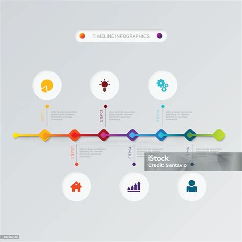 세련 된 타임 라인 아이콘 처리 기업 회사 역사 비즈니스 인포 그래픽 템플릿 이랑 웹 사이트 Infographic 금융 보고서 배경 개념 컬렉션입니다 0명에 대한 스톡 벡터
