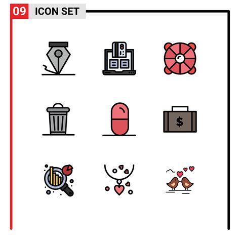 Stock Vector Icon Pack Of 9 Line Signs And Symbols For Dope Power Beach Plant Summer Editable