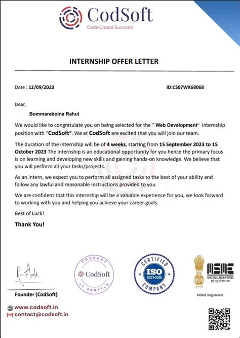 Mithin Rahul On Linkedin Codsoft Webdevelopment