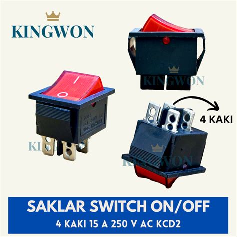 Jual SAKLAR SWITCH ON OFF 4 PIN ROCKER SWITCH BESAR 4 KAKI TOMBOL POWER SWITCH Shopee Indonesia