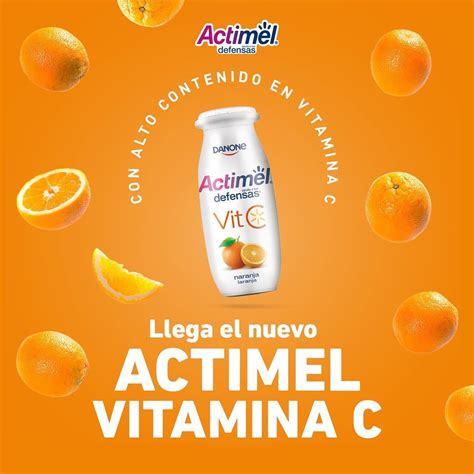 ¡nuevo Actimel Vitamina C Hint Bottle Water Bottle Food