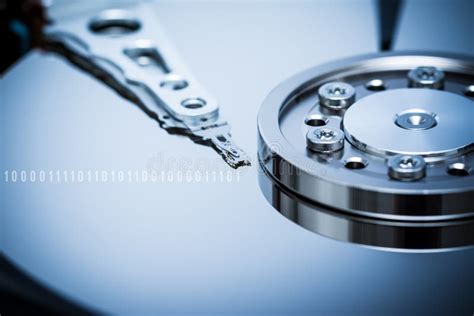 Computer Hard Disk Drive And Binary Numbers Stock Image Image Of Hard Head