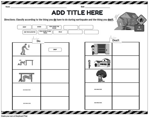 Earthquake Worksheet