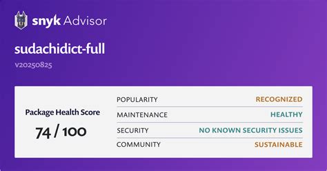 Sudachidict Full Python Package Health Analysis Snyk