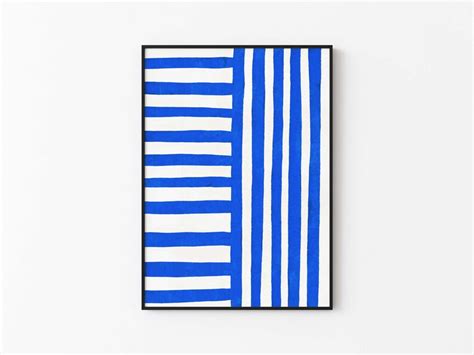 Blue Stripes Art Print Etsy