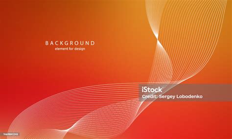 추상 그라데이션 배경입니다 디자인을위한 웨이브 요소 디지털 주파수 트랙 이퀄라이저 양식화 된 라인 아트 화려한 반짝이는 파도와 선 트렌디 한 오렌지 색상 곡선 물결 모양의