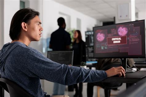 Premium Photo Worried Software Developer Having Web Server Hacked