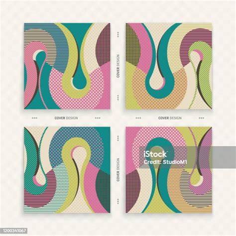 커버 디자인 템플릿 추상 다채로운 기하학적 디자인 벡터 그림입니다 광고 마케팅 프리젠 테이션에 사용할 수 있습니다 사진첩에 대한 스톡 벡터 아트 및 기타 이미지 Istock