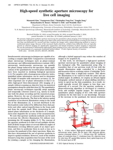 Pdf High Speed Synthetic Aperture Microscopy For Live Cell Imaging