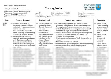 Solution Nursing Care Plan For Breast Cancer Studypool