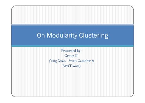 modularity clustering in molecular biology lecture slides cap 5515 docsity