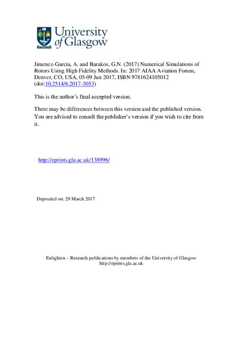 Pdf Prediction Of Helicopter Rotor Hover Performance Using High Fidelity Cfd Methods