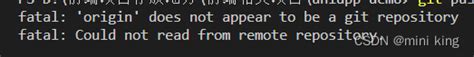 Git报错‘origin‘does Not Appear To Be A Git Repository的解决方法origin Does Not Appear To Be A Git