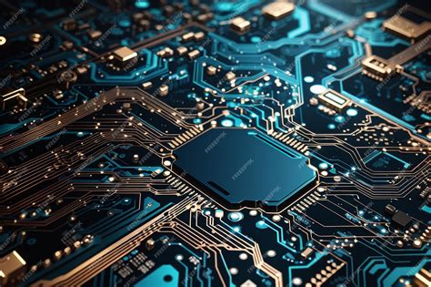 Premium Ai Image Technology Abstract Circuit Board Texture Background Hightech Futuristic