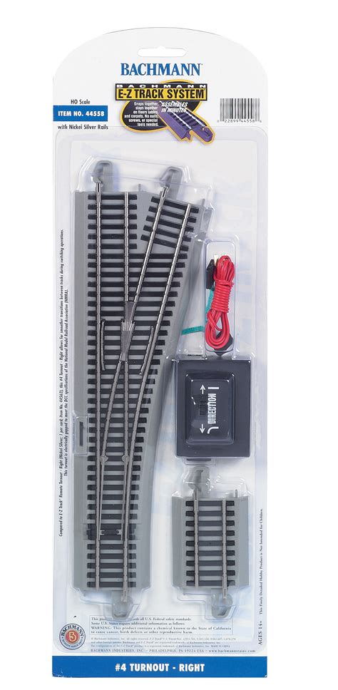 4 Turnout Right Ho Scale Nickel Silver [44558] 66 00 Bachmann