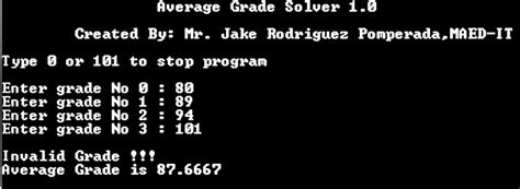 Average Grade Solver 10 Sourcecodester