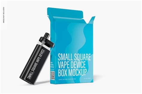 Premium Psd Small Square Vape Device Box Mockup Left View