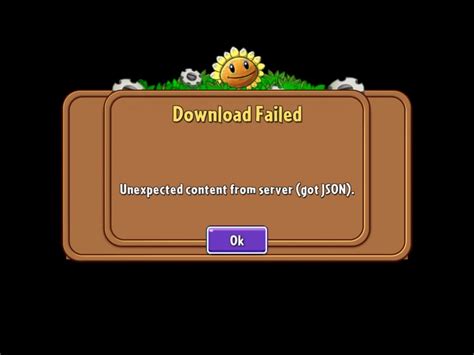Json Error Upon Trying To Download Game Data On New Device Rplantsvszombies