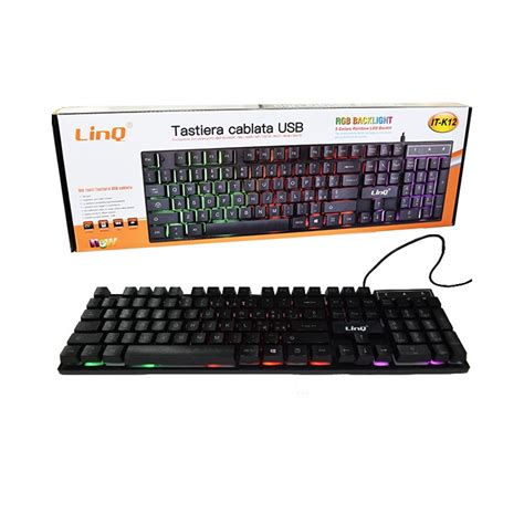Tastiera Retroilluminata Rgb Colorata Luce Usb Per Pc Computer Linq It