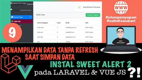 Menampilkan Data Tanpa Refresh Halaman Saat Simpan And Instal Sweet Alert Youtube