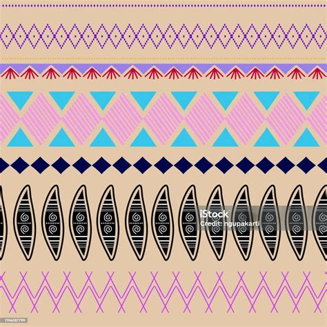 매끄러운 빈티지 패턴 기하학적 줄무늬 텍스처입니다 민족과 부족 모티브 페루 아시아 아프리카 문화 유행 0명에 대한 스톡 벡터