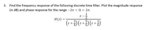 Solved Find The Frequency Response Of The Following Discrete Chegg