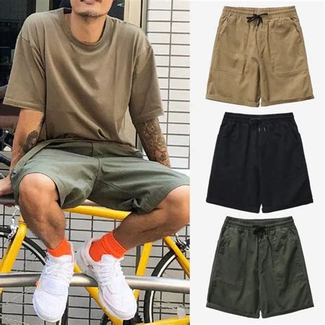 허리밴딩 빅포켓 5부 치노 면 반바지 여름팬츠 I5pt042