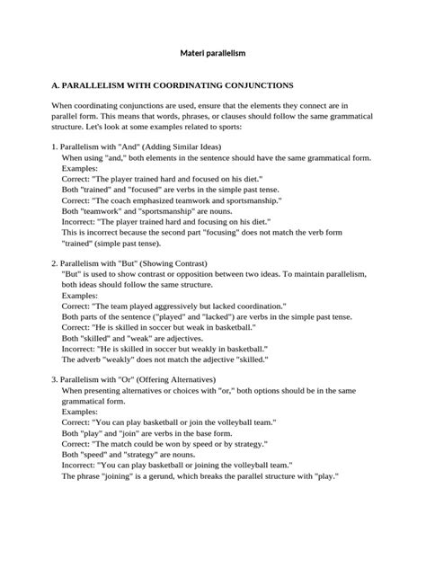 Materi Parallelism Pdf Verb English Grammar