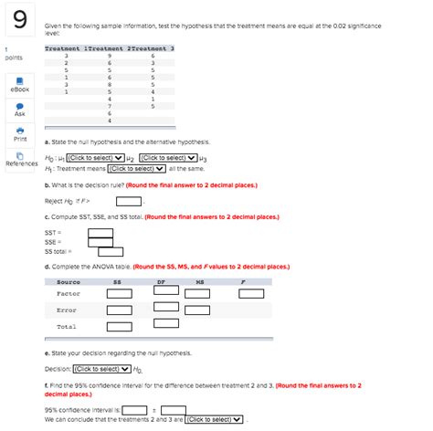Solved 9 Given The Following Sample Information Test The