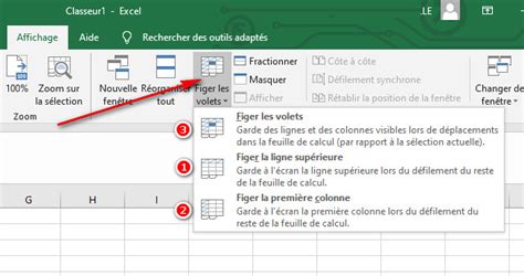Excel Figer Une Ligne Ou Une Colonne Lunil Linnovation Dans Le Monde
