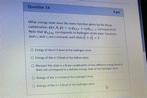 Solved What Energy State Does The Wave Function Given By The